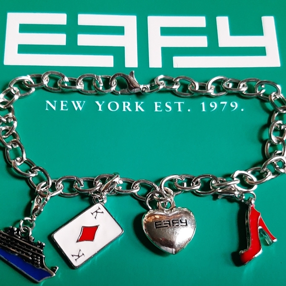 Effy | Jewelry | Effy 8 Bracelet W 4 Charms Effy Heart Red Diamond Shoe ...